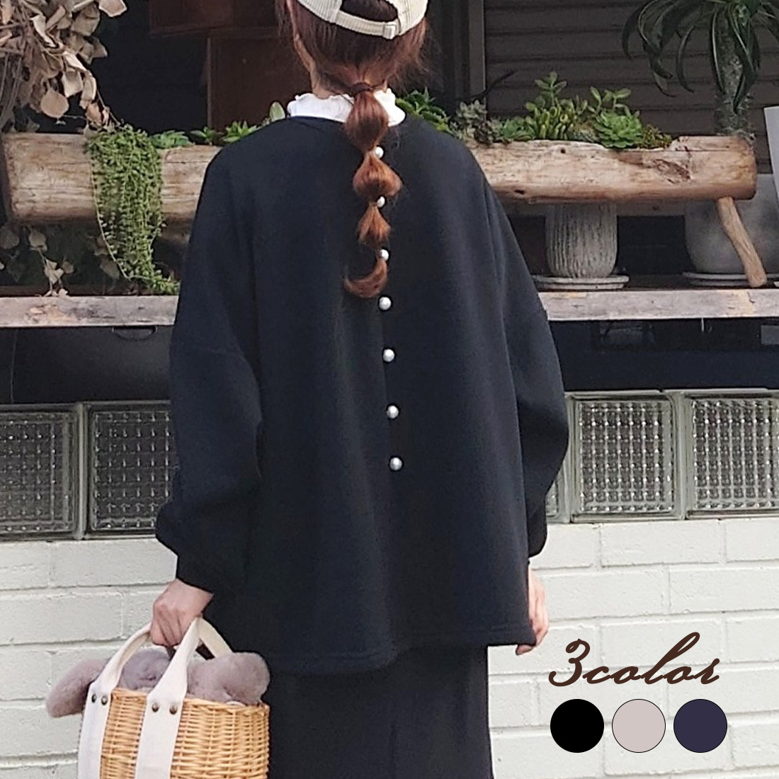 バックスリットパールスウェット[品番：AMTW0009824]｜JUNOAH（ジュノア ）のレディースファッション通販｜SHOPLIST（ショップリスト）