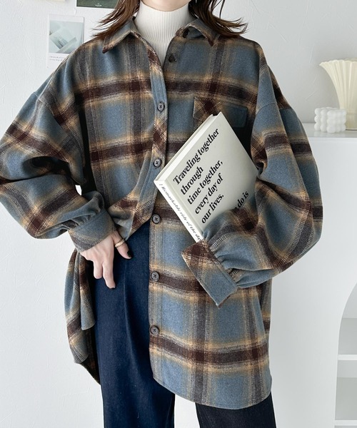 1枚でサマになる。オンブレチェックビッグシャツ[品番：WZ000005035]｜Classical Elf （クラシカルエルフ）のレディースファッション通販｜SHOPLIST（ショップリスト）