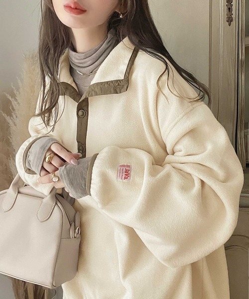 《JaVa ジャバコラボ》新・あったかItem。配色フリースプルオーバー[品番：WZ000004285]｜Classical Elf （クラシカルエルフ）のレディースファッション通販 ...