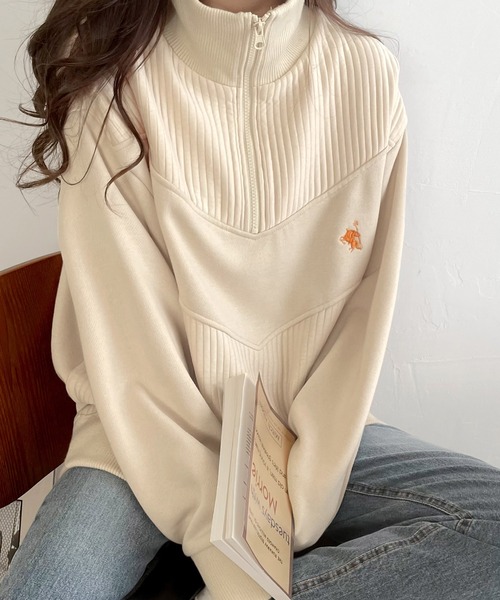 《Javaジャバコラボ》トレンドアイテムを格上げ。切替ハーフジップPO[品番：WZ000004887]｜Classical Elf （クラシカルエルフ）のレディースファッション通販 ...