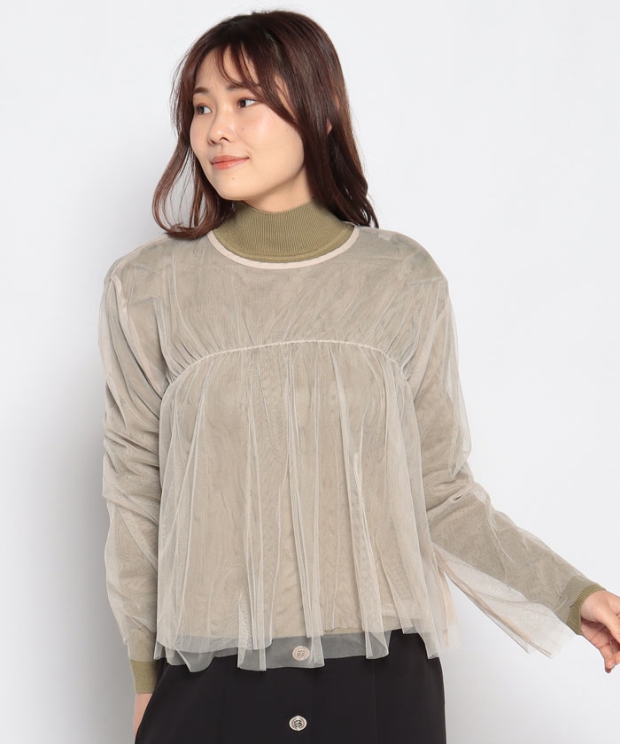 【frames RAY CASSIN】ギャザーチュールプルオーバー[品番：FINW0006860]｜FINE （ファイン）のレディースファッション通販｜SHOPLIST（ショップリスト）