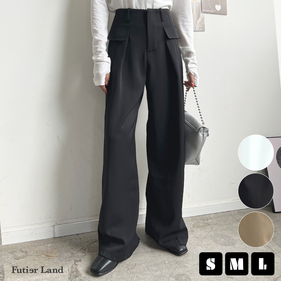 パンツ ワイドパンツ タック[品番：FI000007970]｜futier land（フューティアランド）のレディースファッション通販 ...