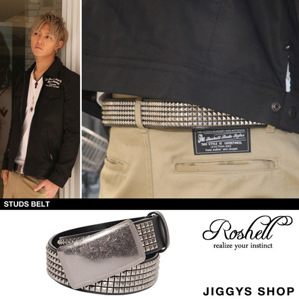 Roshell PUレザースタッズベルト お兄系 Men[品番：JG000005410]｜JIGGYS SHOP（ジギーズショップ）のメンズファッション通販｜SHOPLIST（ショップリスト）