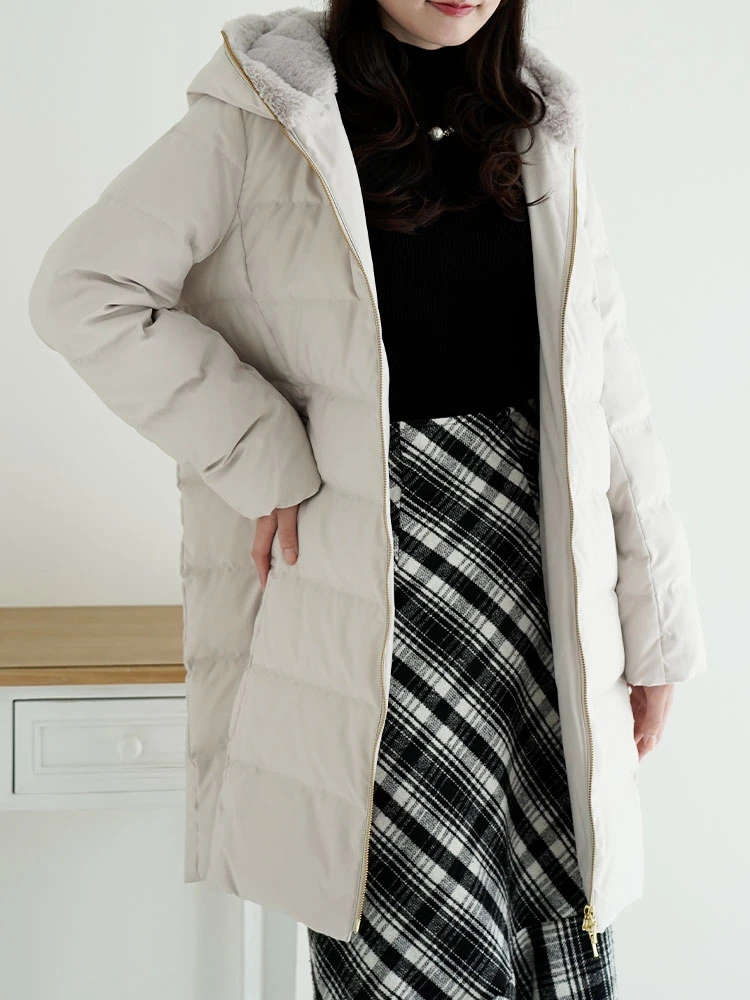 フードファーダウンロングコート[品番：PLMW0013290]｜LUDIC PARK（ルディックパーク）のレディースファッション通販 ...