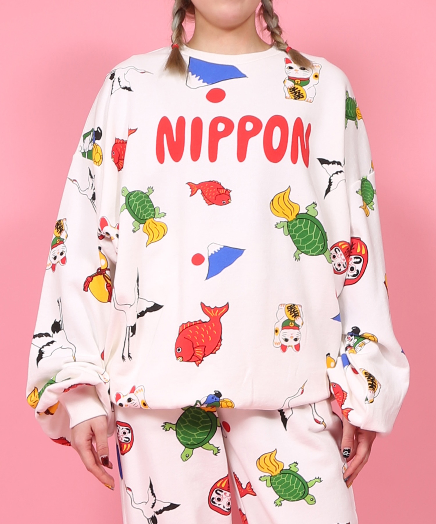 NIPPON総柄スウェット[品番：PNYW0004448]｜PUNYUS （プニュズ）のレディースファッション通販｜SHOPLIST（ショップリスト）