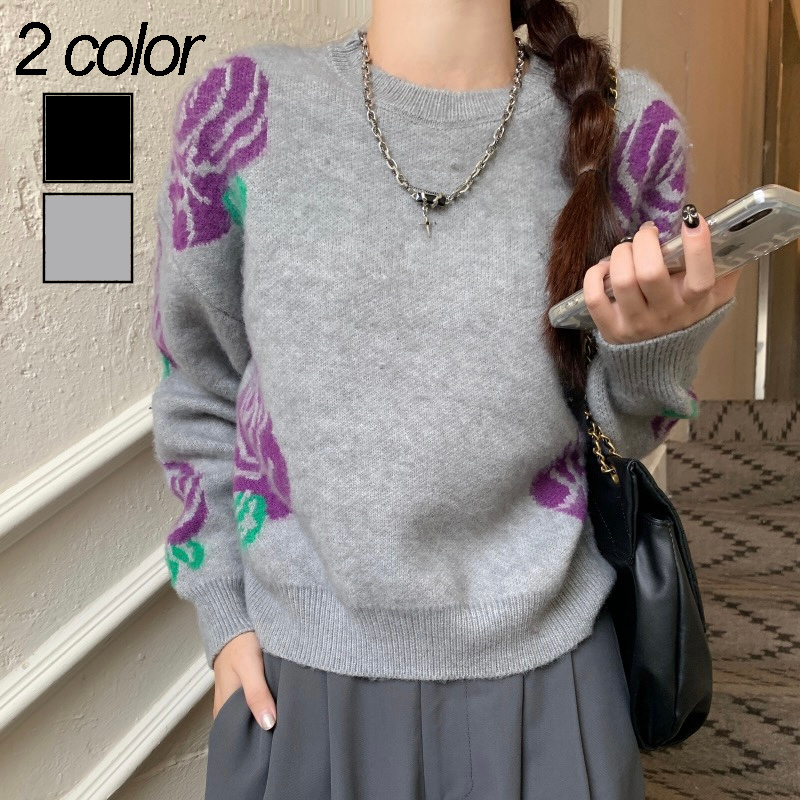 ローズ柄ジャガードニット[品番：SHNW0010189]｜LADY LIKE （レディライク ）のレディースファッション通販｜SHOPLIST ...